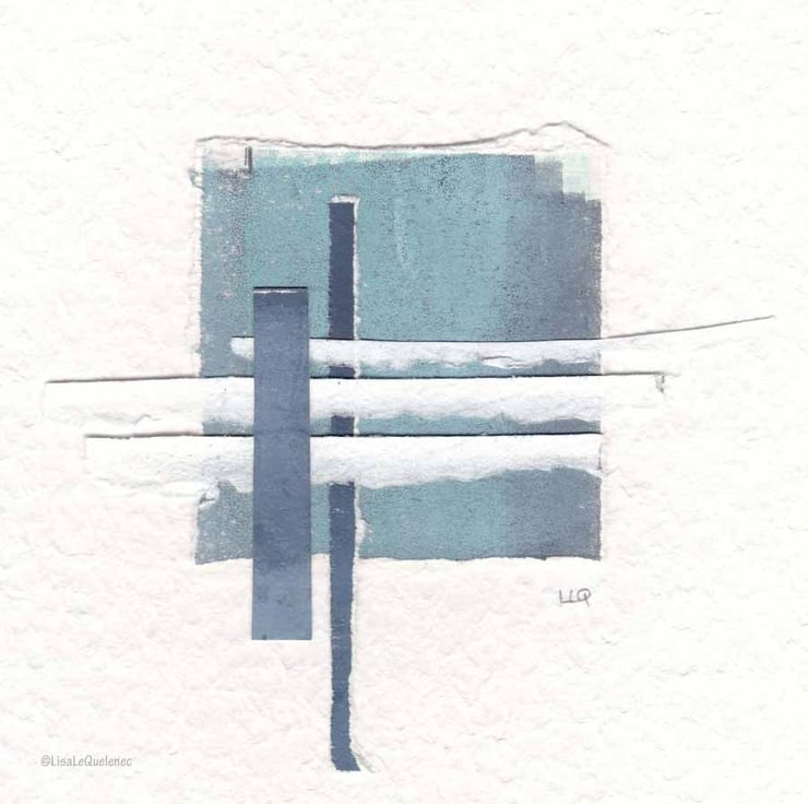 Collage No.8 original minimalist abstract coast... - Folksy