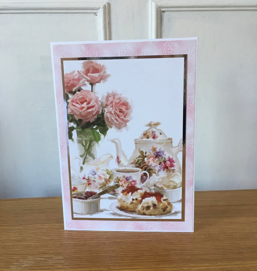 Afternoon Tea Handmade Card - Folksy