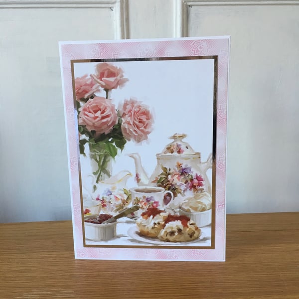 Afternoon Tea Handmade Card - Folksy