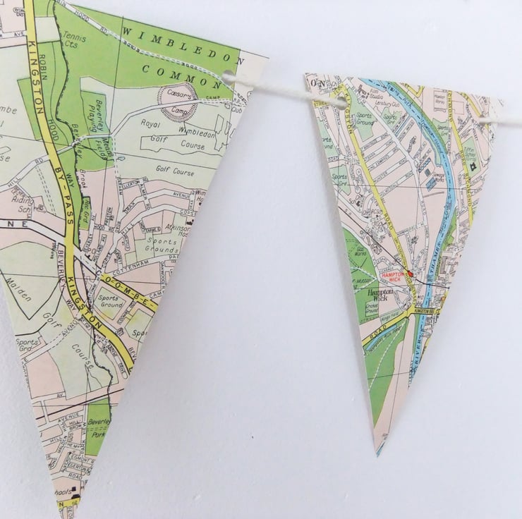 London Map Bunting - eco-friendly bunting - Folksy