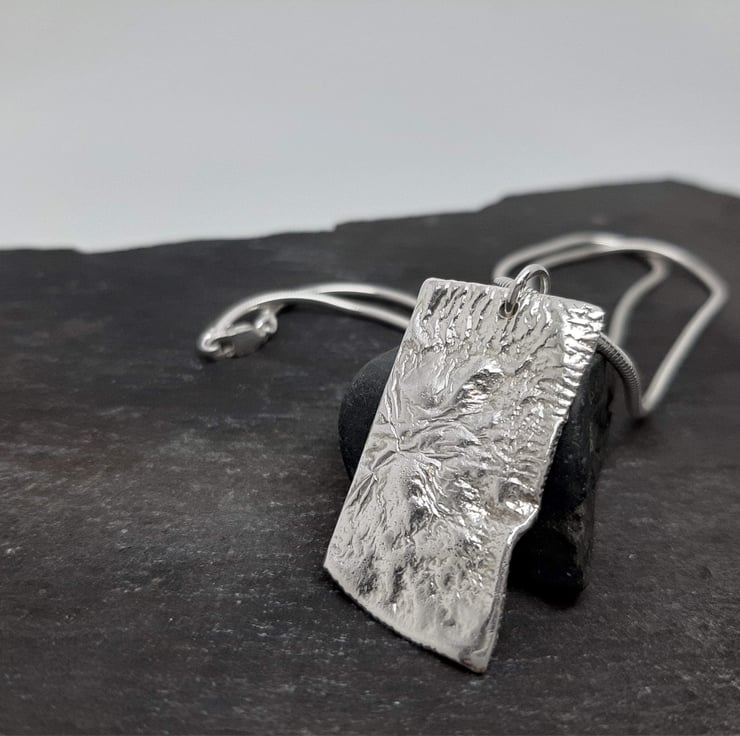 Sterling Silver Reticulated Pendant - Folksy