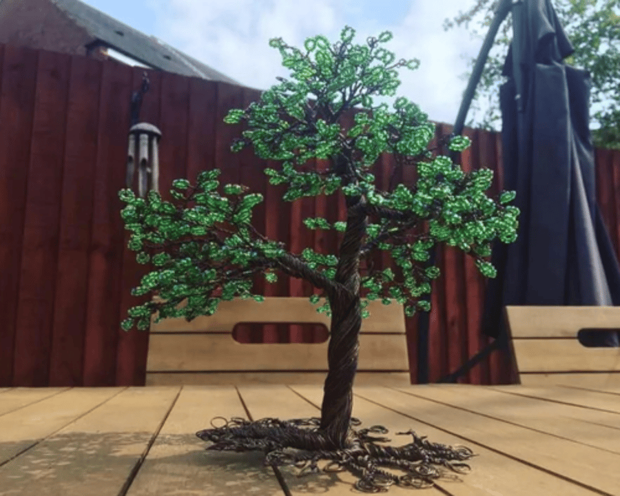Wire Beaded Tree Sculpture - Folksy