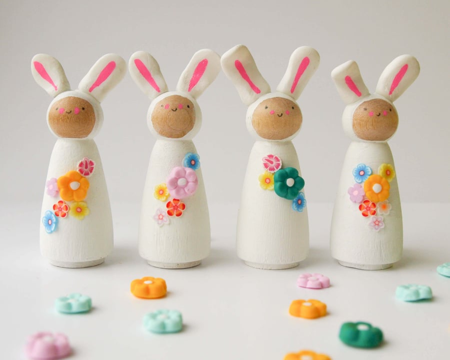 Spring Bunny Peg Dolls - Folksy