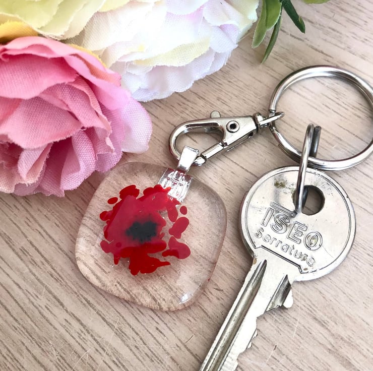 Poppy keyring, rememberance gift, sympathy, in ... - Folksy