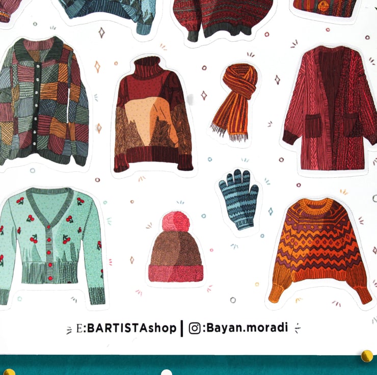 Sweater sticker sheet, planner stickers, bullet... - Folksy