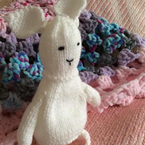 Knitted Easter Bunny with Dangly Legs - Folksy
