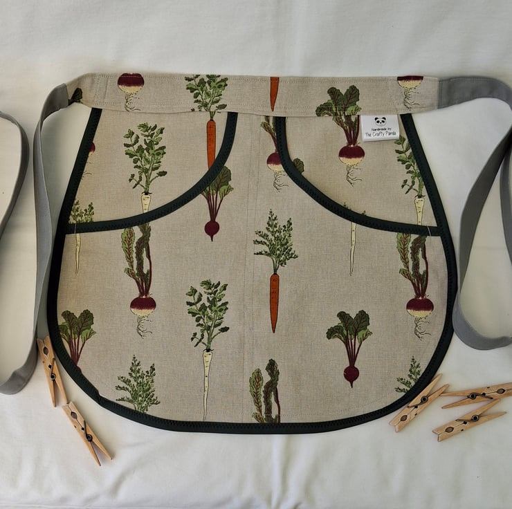 Vegetable themed Peg Apron, Handmade from Sophi... - Folksy