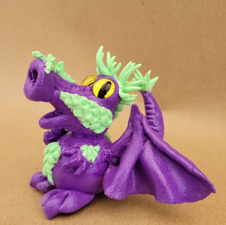 Spike Baby Dragon - handmade purple dragon fig... - Folksy