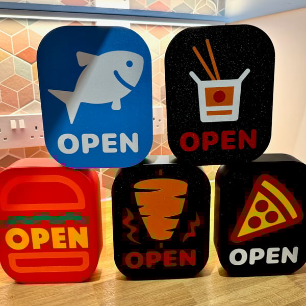 Take Away Light Box - OPEN Sign - Folksy