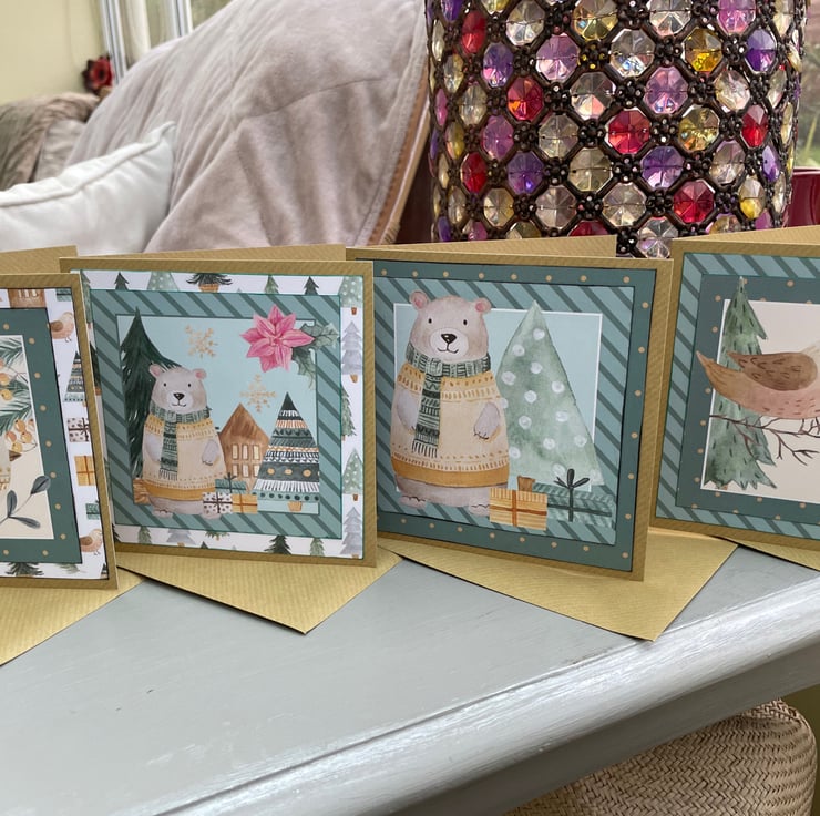 A set of 4 Nordic inspired Christmas cards - Folksy