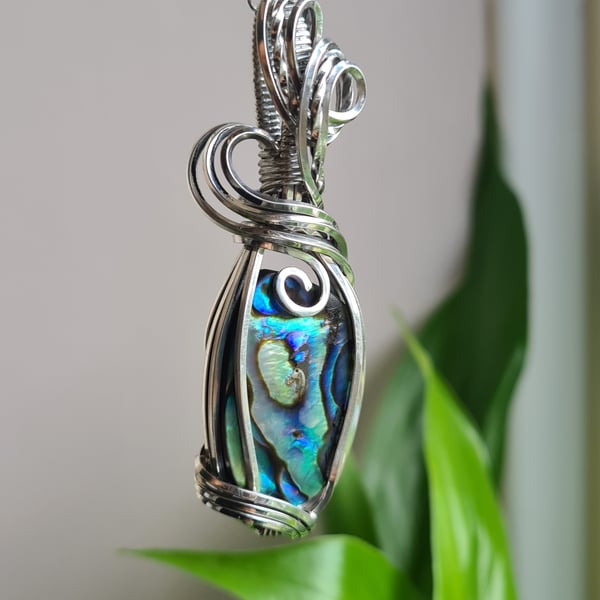 Handmade Natural Abalone Shell 925 Silver Neckl... - Folksy