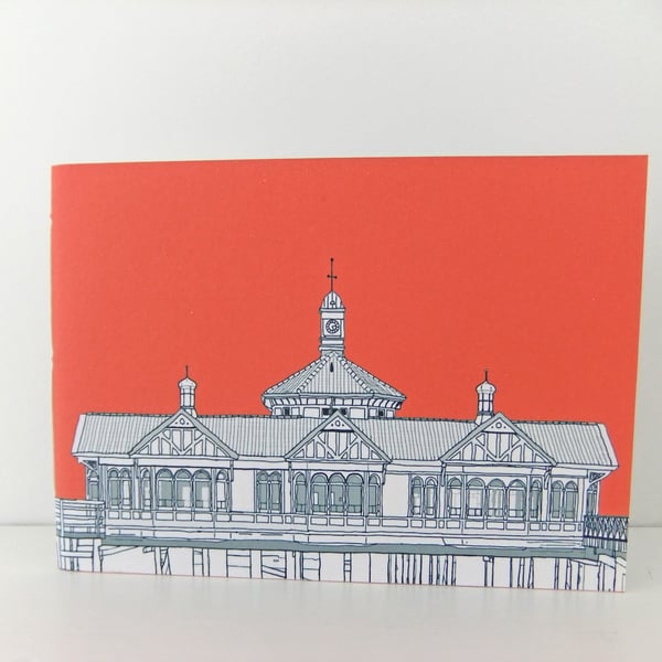 Handmade notebook - Dunoon Pier - orange - Folksy