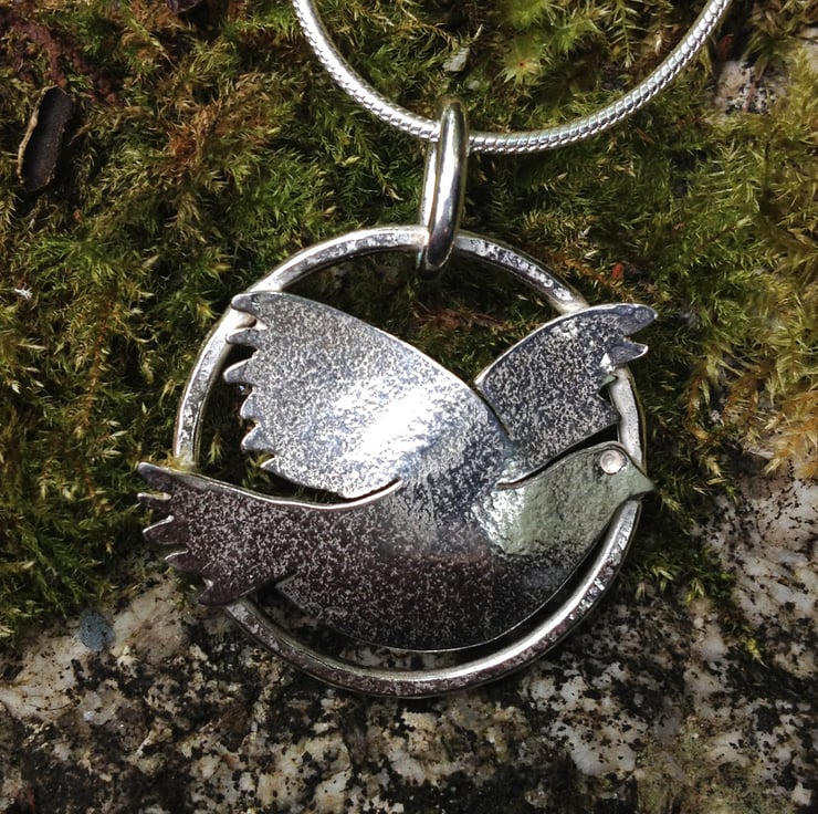 Sterling silver Dove pendant and chain. - Folksy