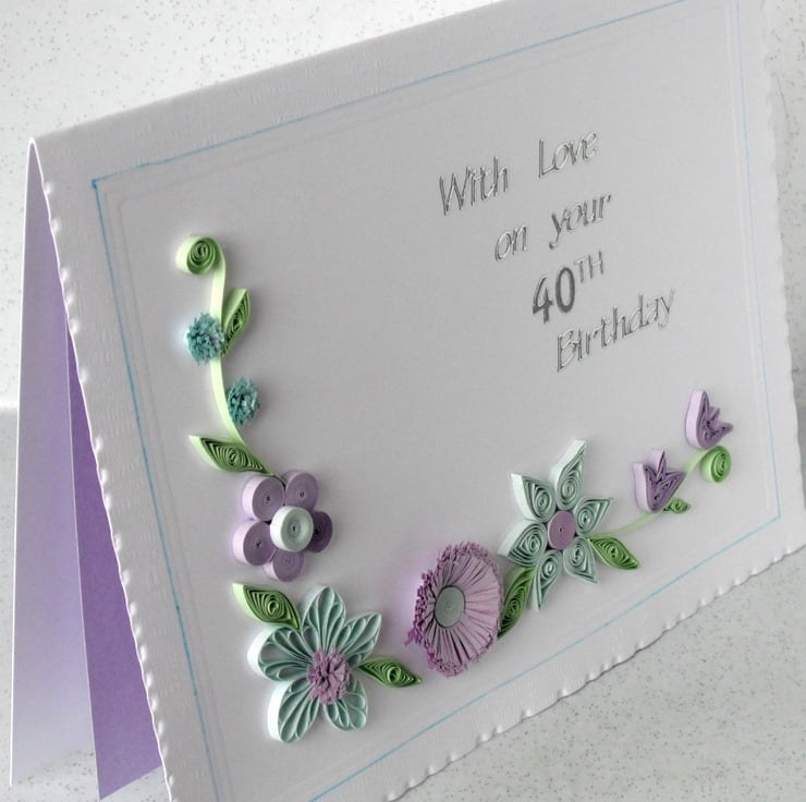 80th birthday card, paper quilling - Folksy