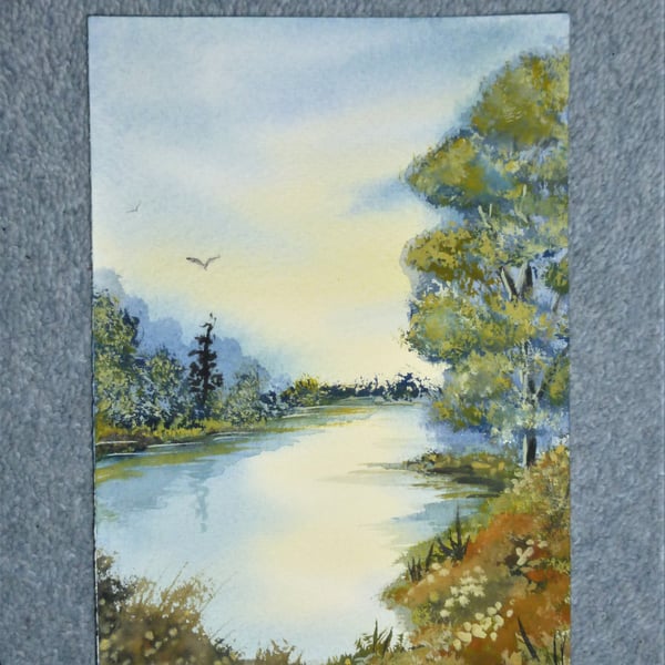hand painted original art watercolour landscape... - Folksy