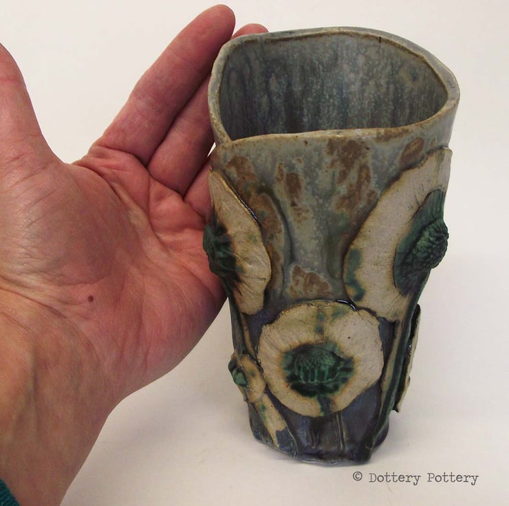 Ceramic Vase Flower decoration studio pottery - Folksy