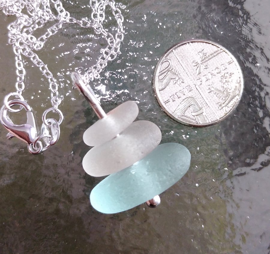 Seaham Sea Glass Sterling Silver Pendant Neckla... - Folksy