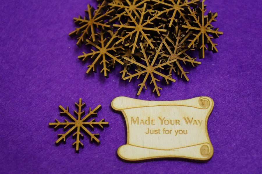 MDF Snowflake Two 3cm - 20 x Laser cut wooden s... - Folksy