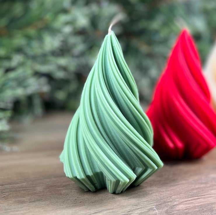 Christmas Tree Candle - Festive Xmas Tree Candl... - Folksy