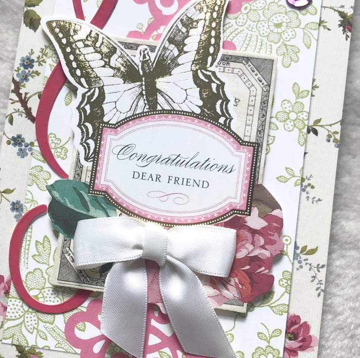 Luxury Handmade 3D Congratulations Friend Card - Folksy
