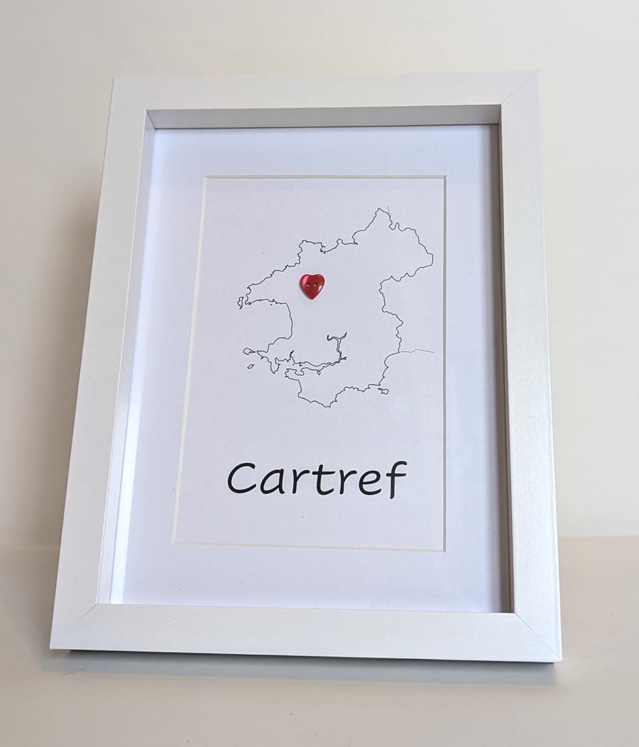 Personalised Pembrokeshire map in a 6 x 8 frame... - Folksy