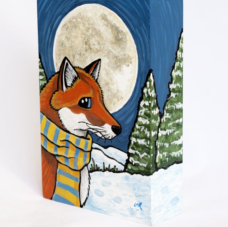 Fox in the Snow Shelf Sitter - Free Standing Or... - Folksy