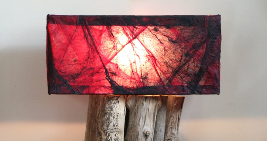 Red Rectangular Lampshade, Unique Lampshade, S... - Folksy