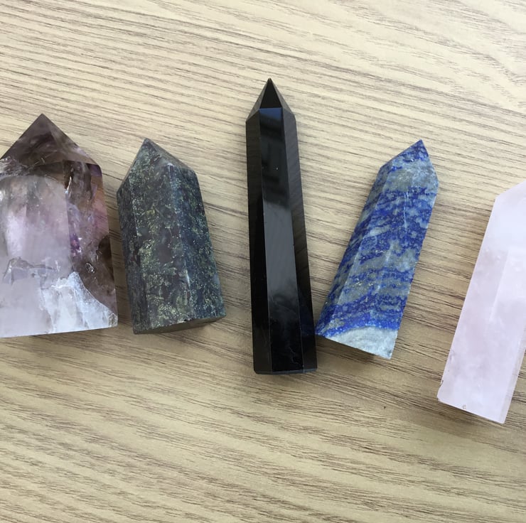 Inky Black Slim Obsidian Standing Point, Home D... - Folksy