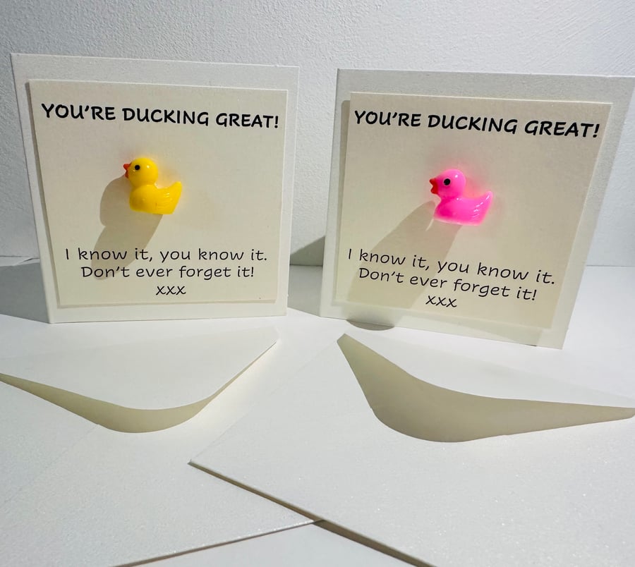 You're Ducking Great - mini motivational card - Folksy