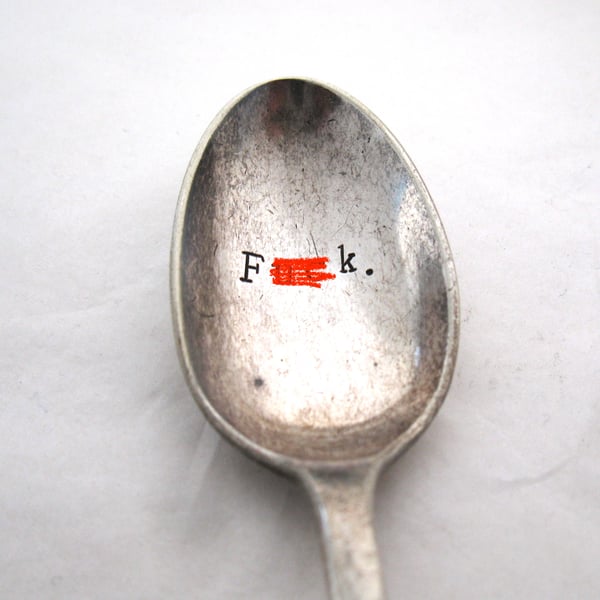 Rude sweary f-word teaspoon - Folksy