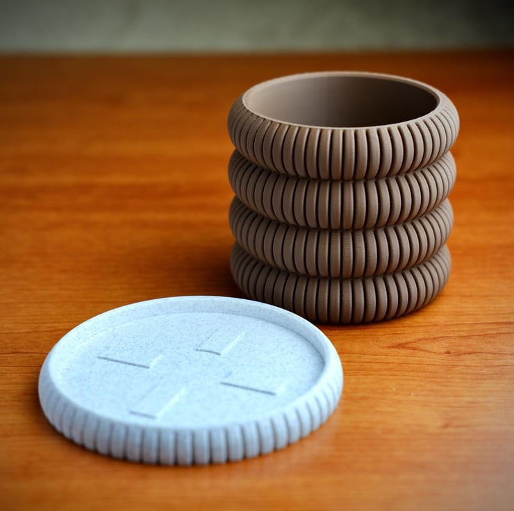 Ribbed Planter with Drainage Plate 3D Printed M... - Folksy