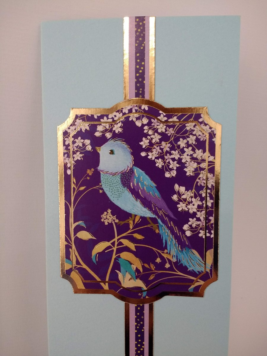 Blue bird slim card - Folksy