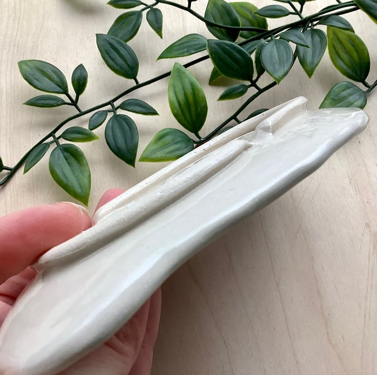 Handmade stoneware Dandelion clock soap dish - Folksy