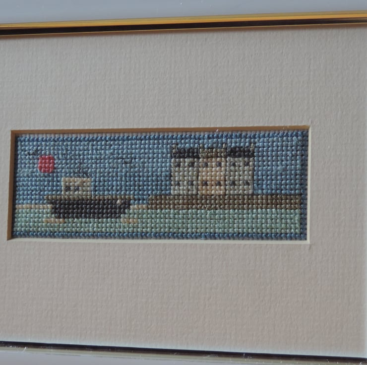 Hand Sewn Seaside Picture. Harbour View - Folksy