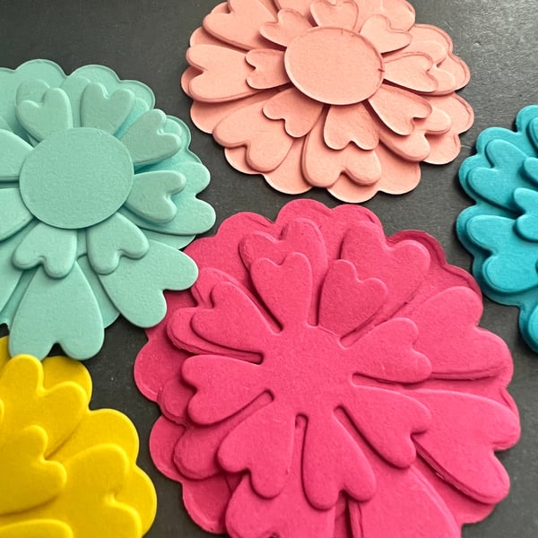 Bright Floral Die Cut Shapes - Flower Shape Cut... - Folksy
