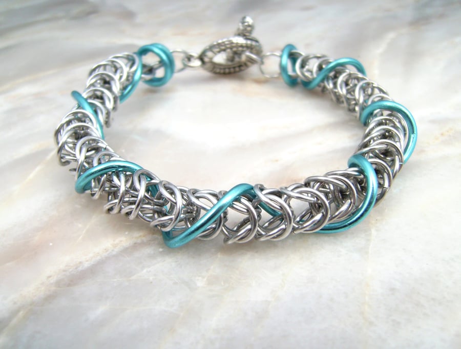 Wire Wrap Chainmail Bracelet - Folksy