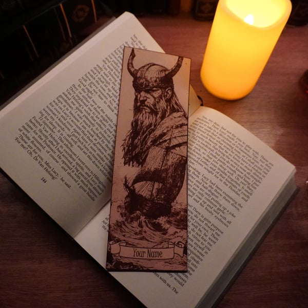 Leather Bookmark with Viking Design - Free Pers... - Folksy