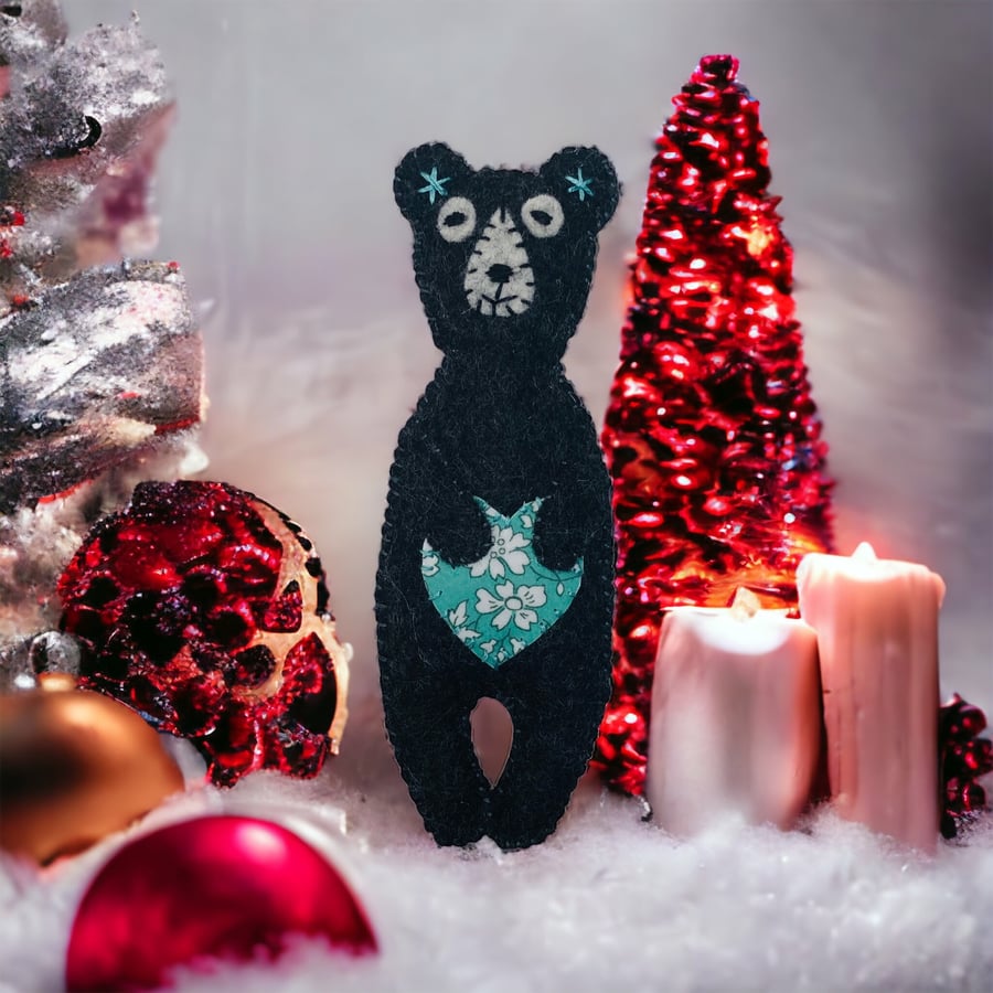 Christmas Stocking Filler Felt Bear - Folksy