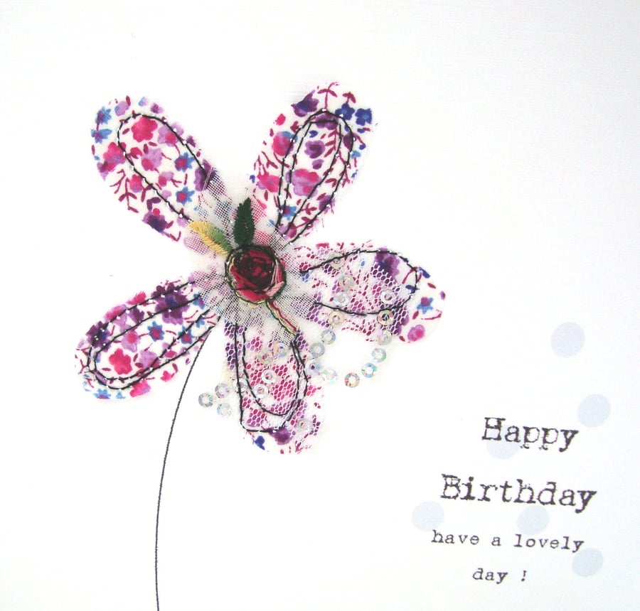 flower birthday card - Folksy