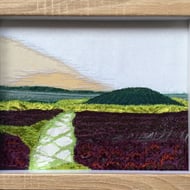 ‘Heather’ embroidered landscape. - Folksy