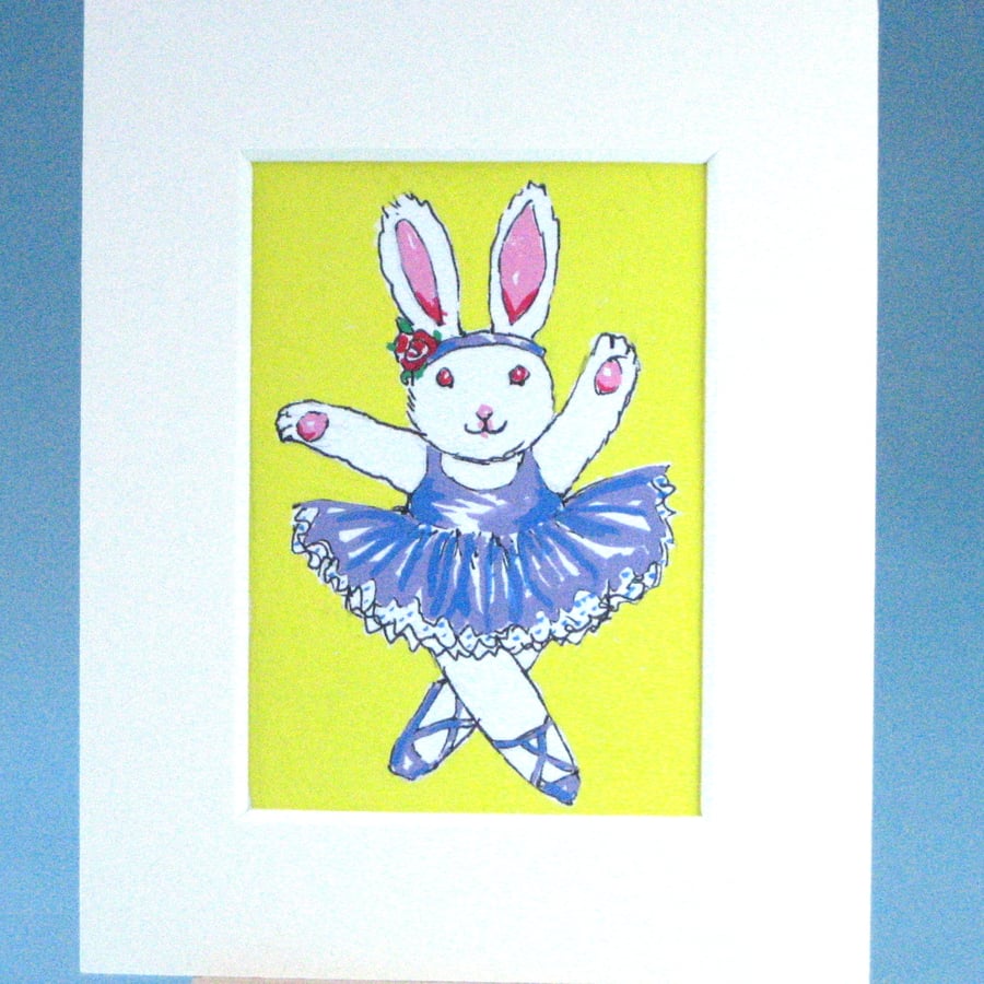 Dancing Rabbit ACEO Painting - Folksy