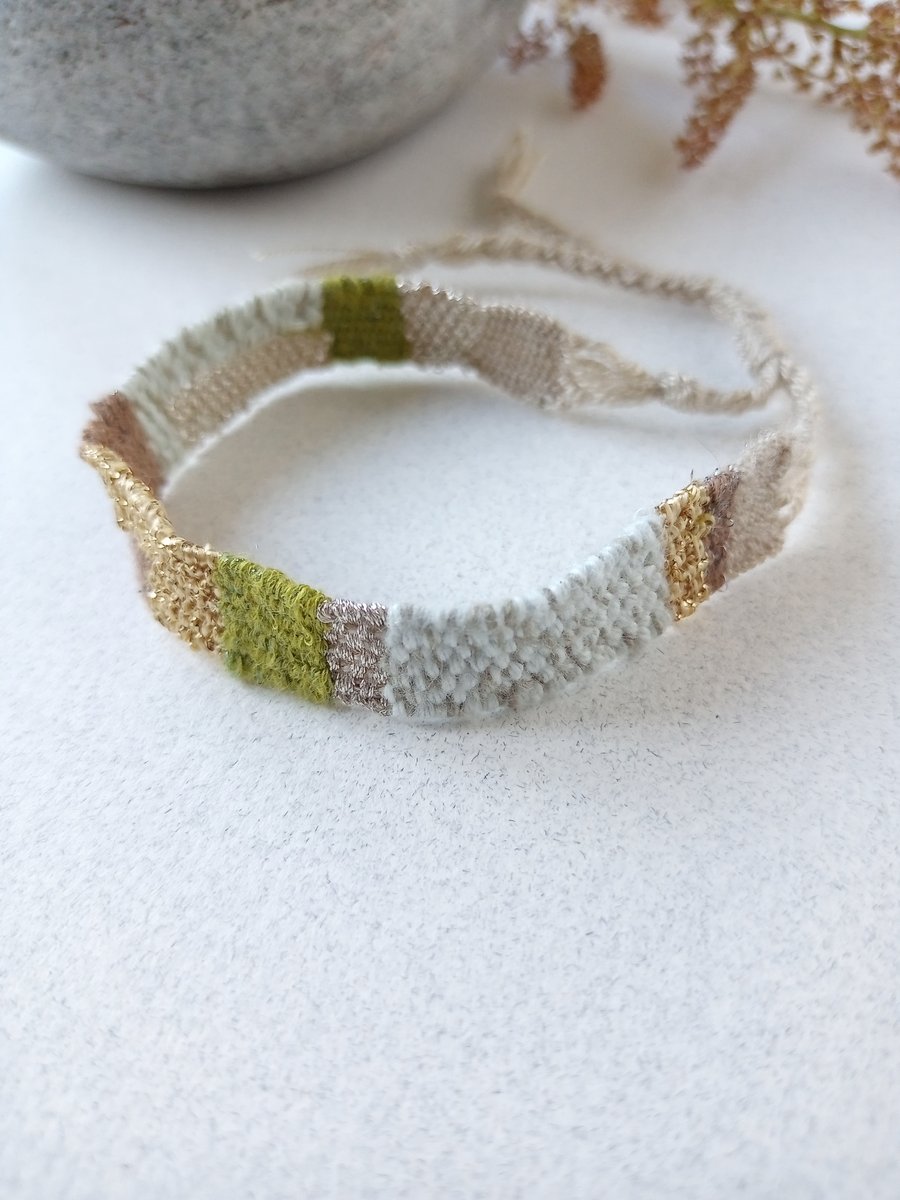 Narrow Woven Friendship Bracelet in Apple Green... - Folksy