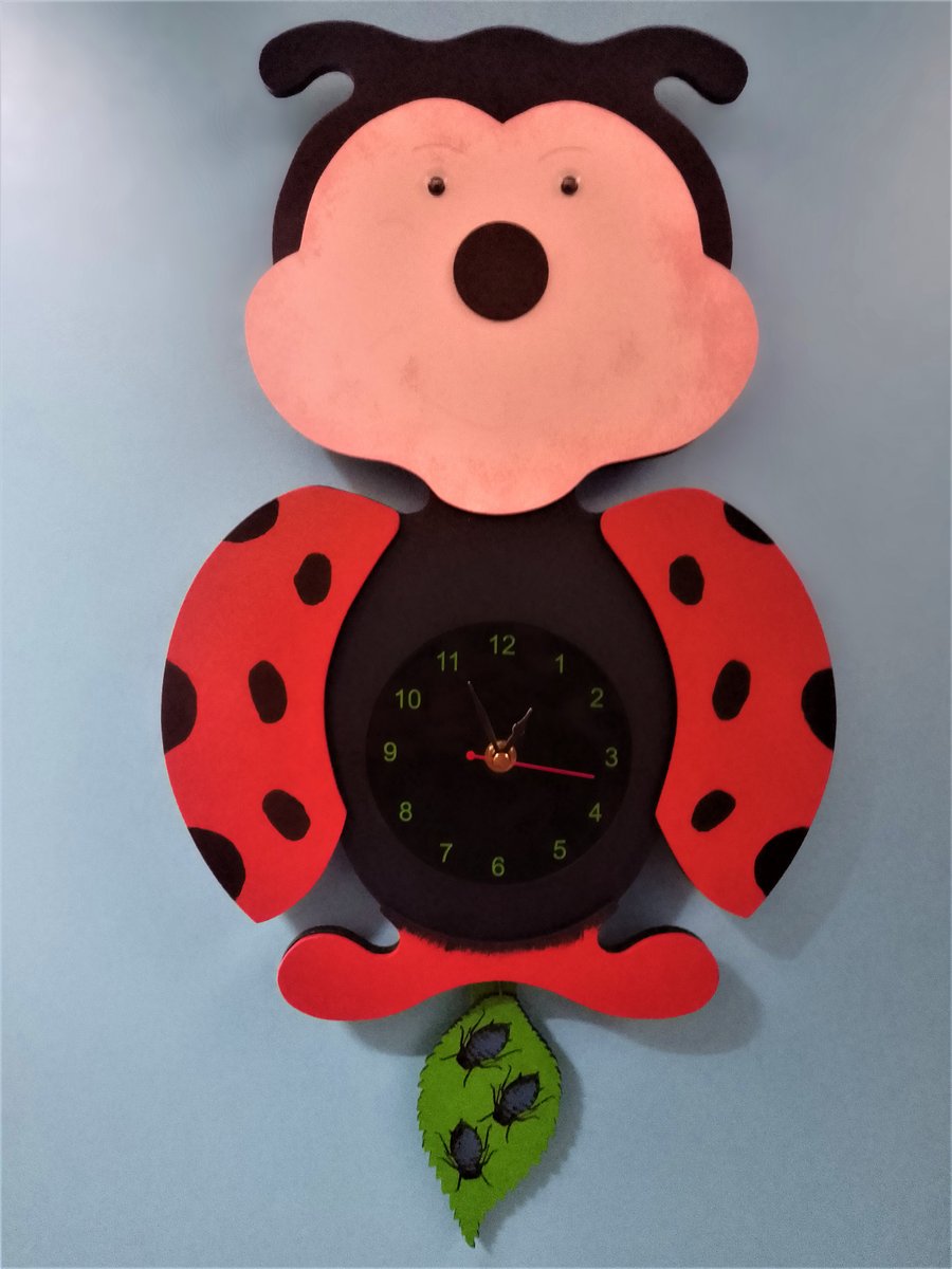 Ladybird Children's Wall Clock - Folksy