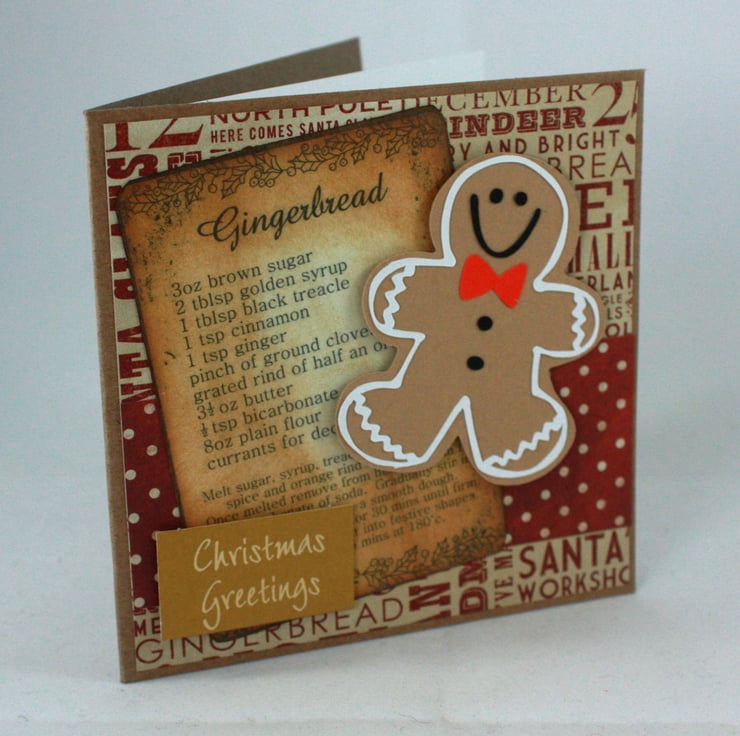Handmade Christmas cards - Gingerbread men - pa... - Folksy
