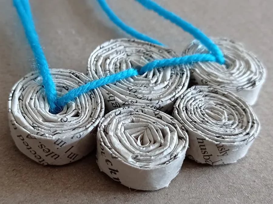 5 part Paper-clay Necklace - Folksy