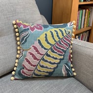 Sanderson Fitzroy linen and velvet cushion cover - Folksy