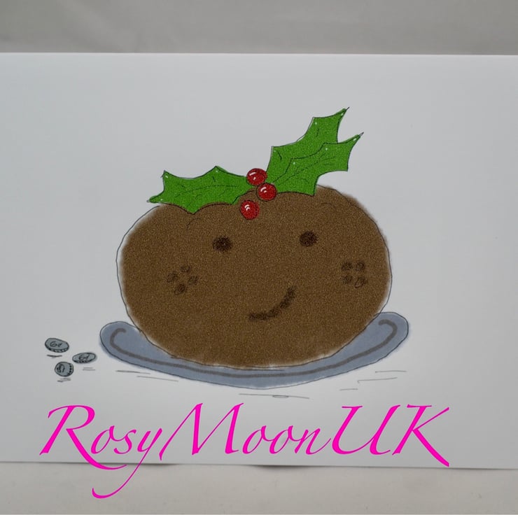 Christmas Pudding, Christmas Card - Folksy