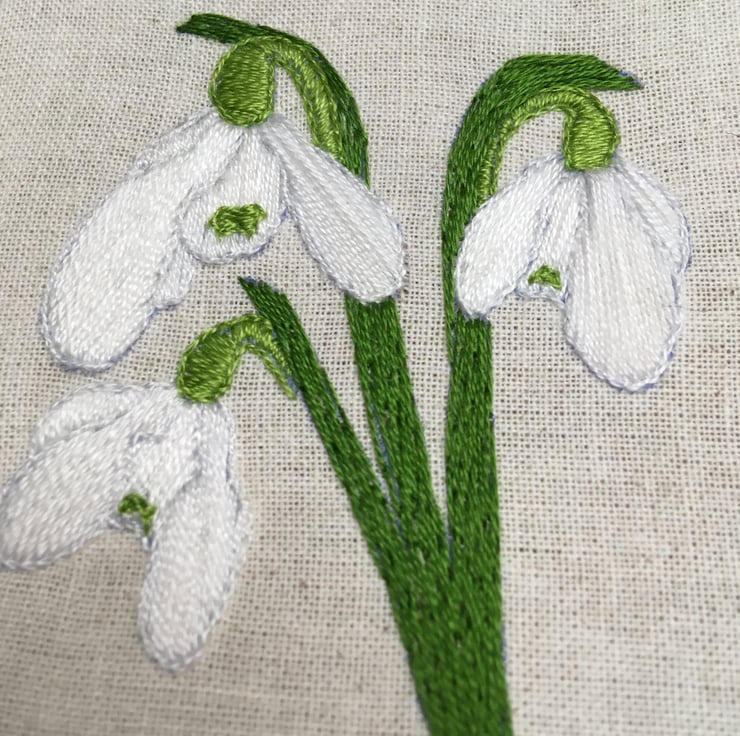 Snowdrop Embroidery kit, winter craft project, ... - Folksy