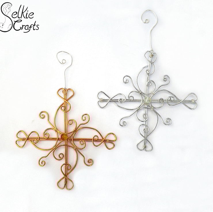 Gold snowflake star Christmas decoration - Folksy