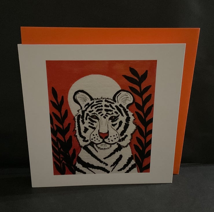 Tiger tiger burning bright fun greeting card - Folksy